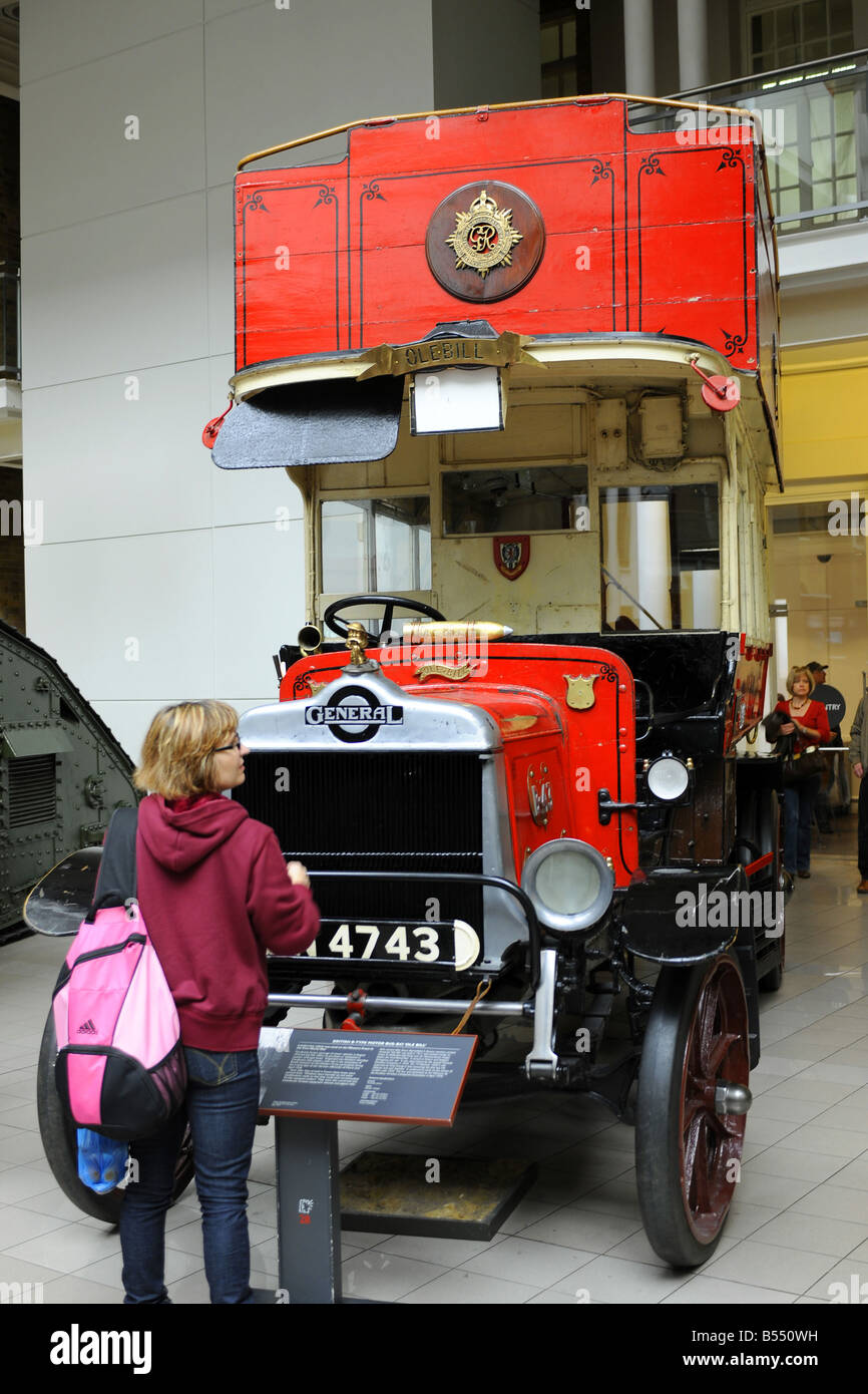 A WW1 General London Red Bus on display at the Imperial War Museum ...