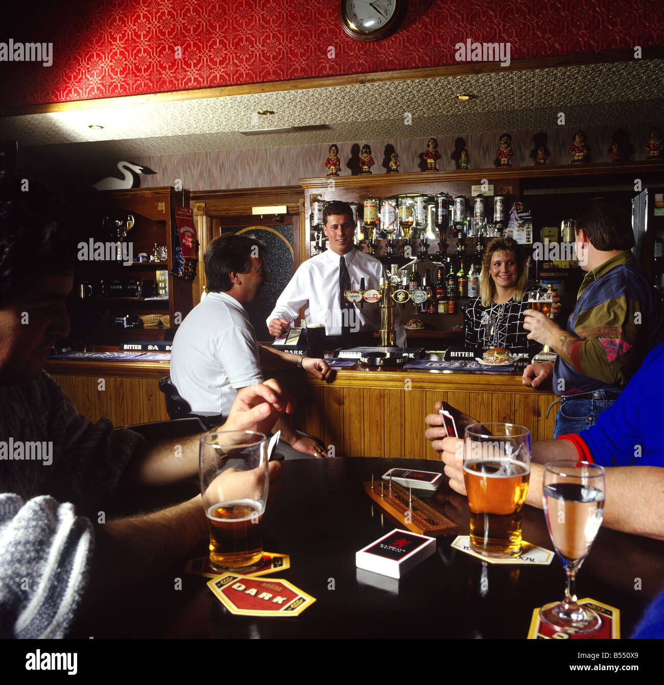 British Pub Interior with Customers Stock Photo - Alamy