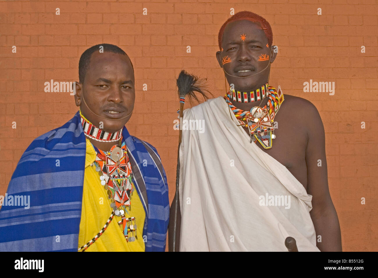 KENYA Mombasa Kenyan warriors in traditional dress Africa Stock Photo ...