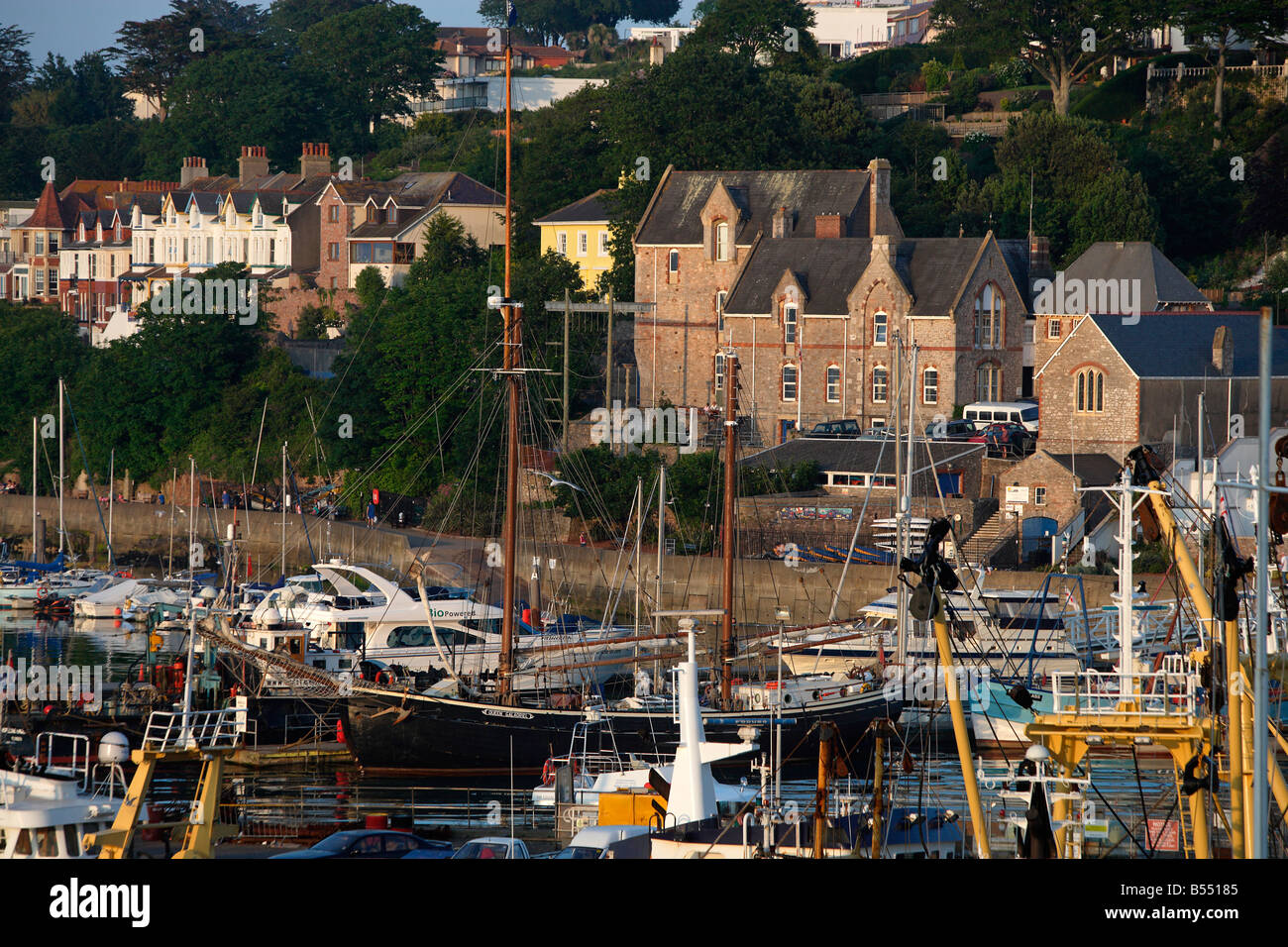 Brixham Fishing Port sea front English Channel Devon UK Stock Photo - Alamy