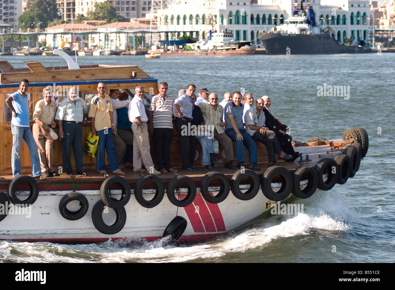 Egypt Port Said Suez Canal ferry Stock Photo - Alamy