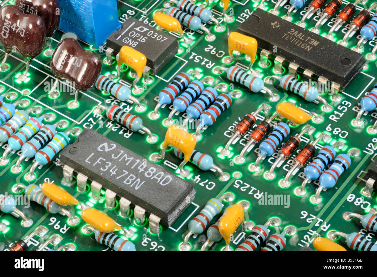 close up electronic components on printed circuit board Stock Photo - Alamy