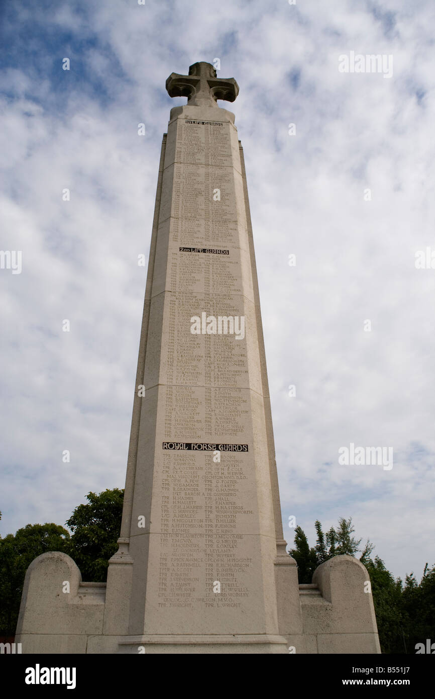 The Household Cavalry Monument at Zandvoorde near Ypres, memorial to ...