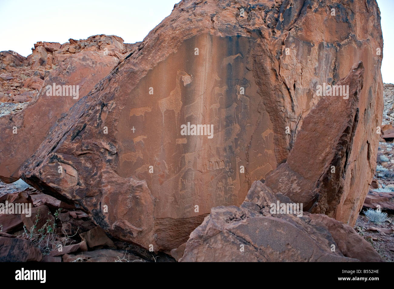 Rock art petroglyphs in Twyfelfontein area in Damaraland Namibia Stock ...