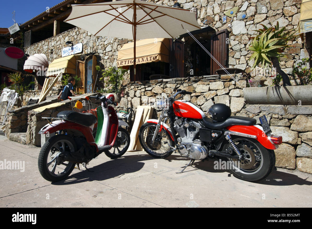 Italian Motorcycles Outside cafe Stock Photo - Alamy