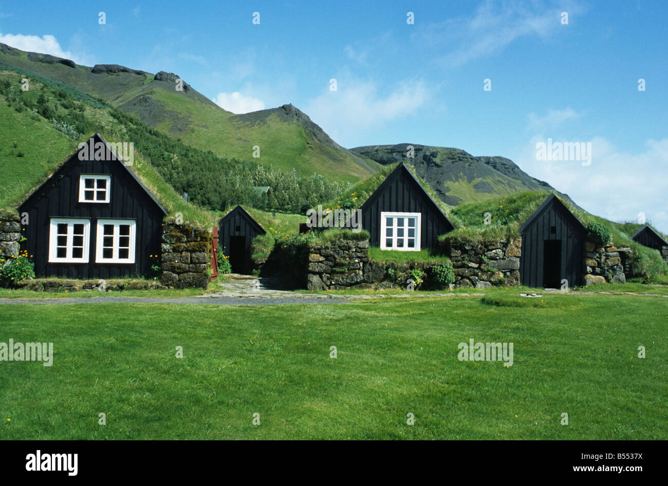 Turf houses, Folk Museum, Skogar, Iceland Stock Photo - Alamy