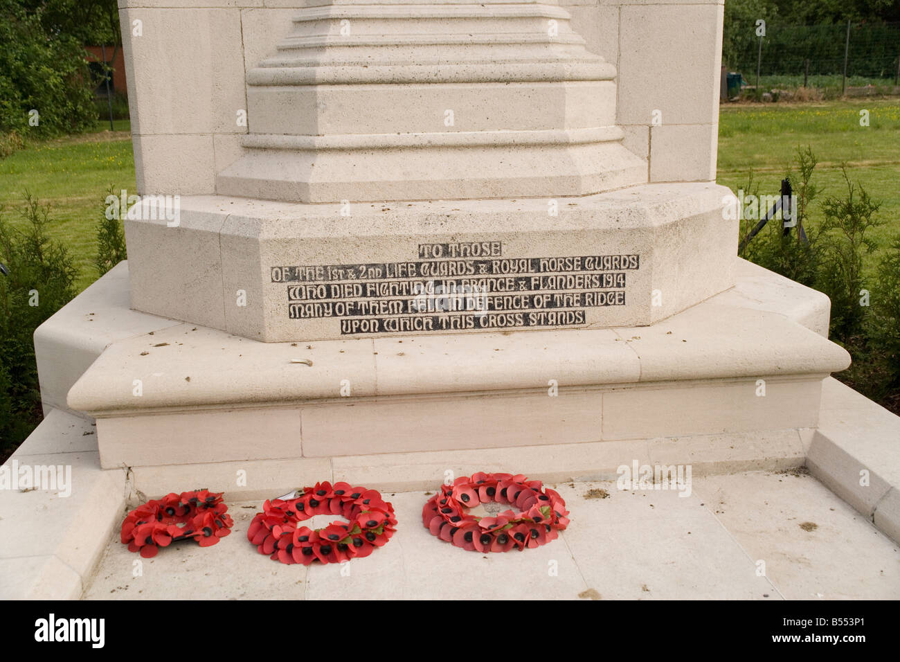 The Household Cavalry Monument at Zandvoorde near Ypres, memorial to ...