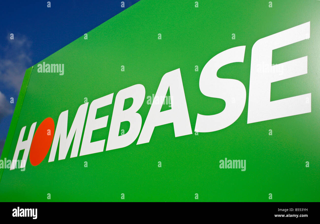 Homebase shop sign Stock Photo - Alamy