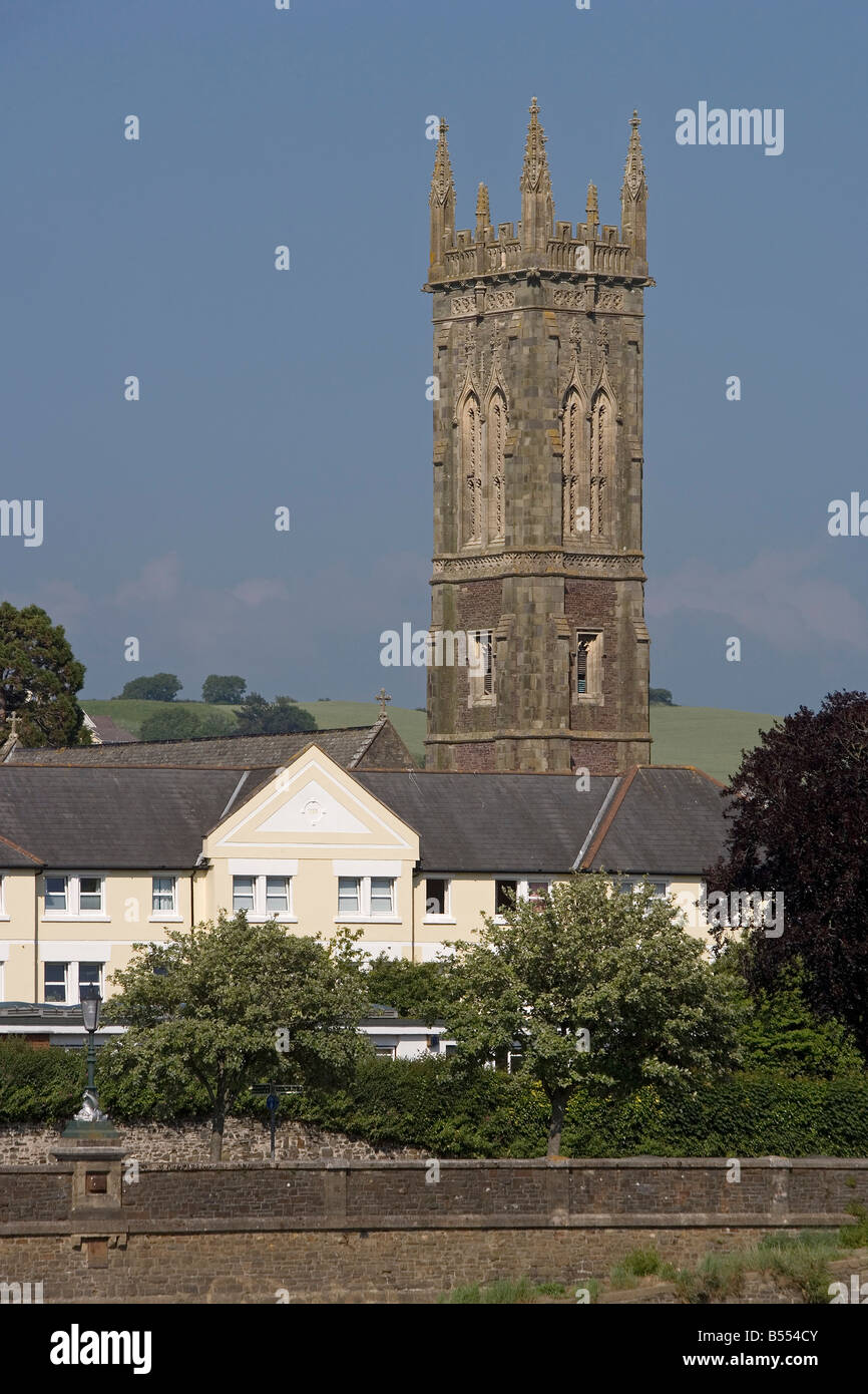 Barnstaple Taw river Taw Vale Street Trinity Church Devon Great Britain ...