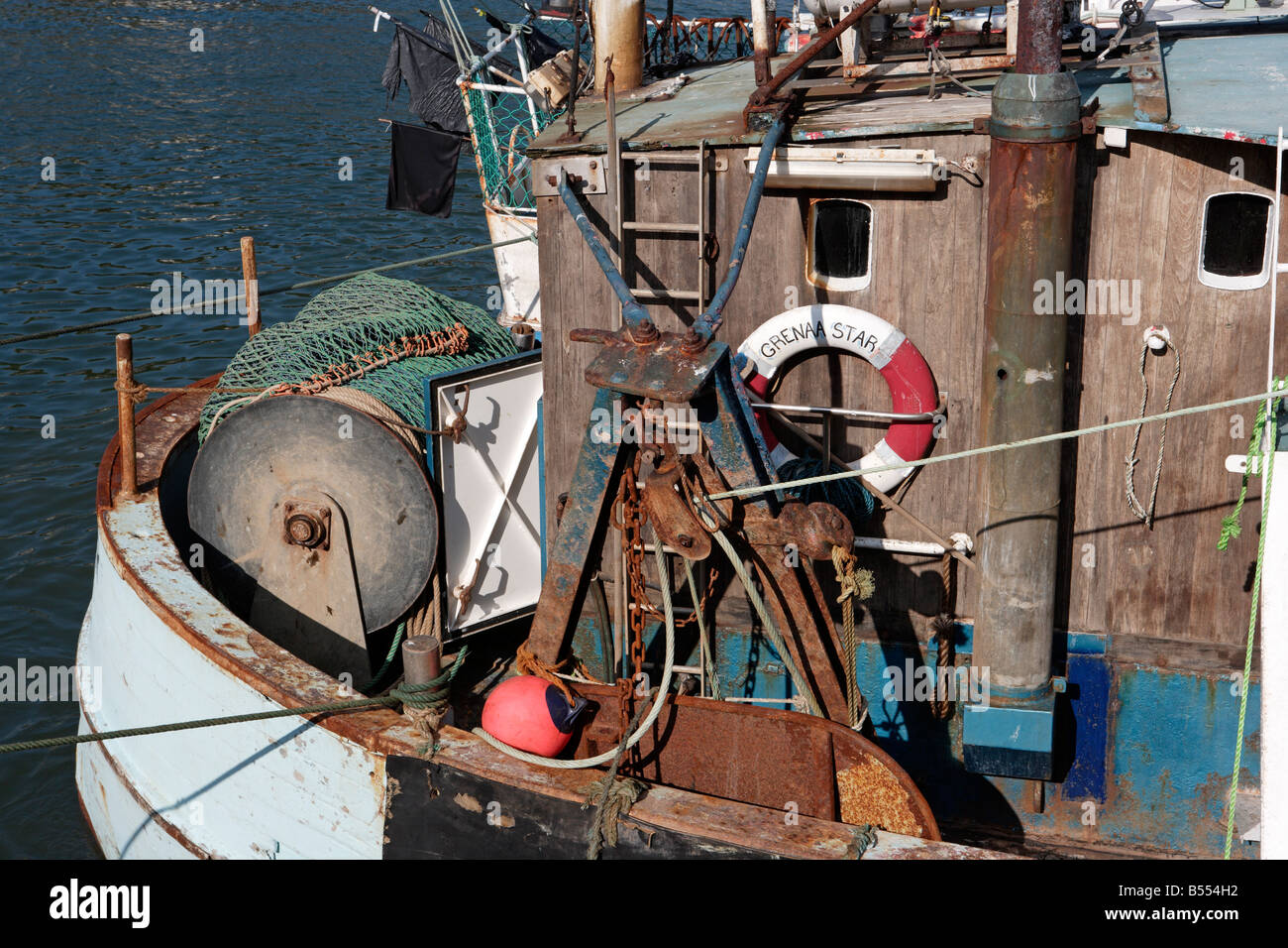 Fishing Boat in harbour close-up Stock Photo - Alamy