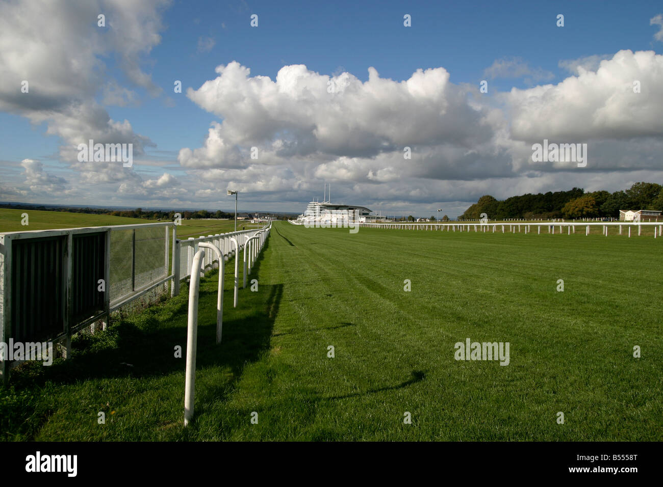 The racecourse at Epsom with the grandstand in the distance Stock Photo ...
