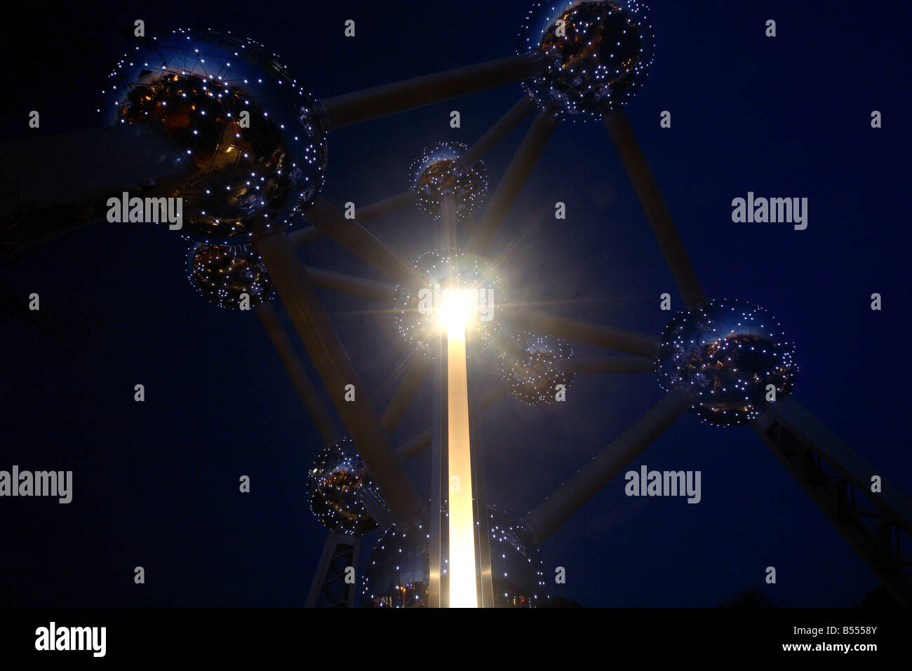 Brussels Belgium Atomium Night Lights High Resolution Stock Photography ...