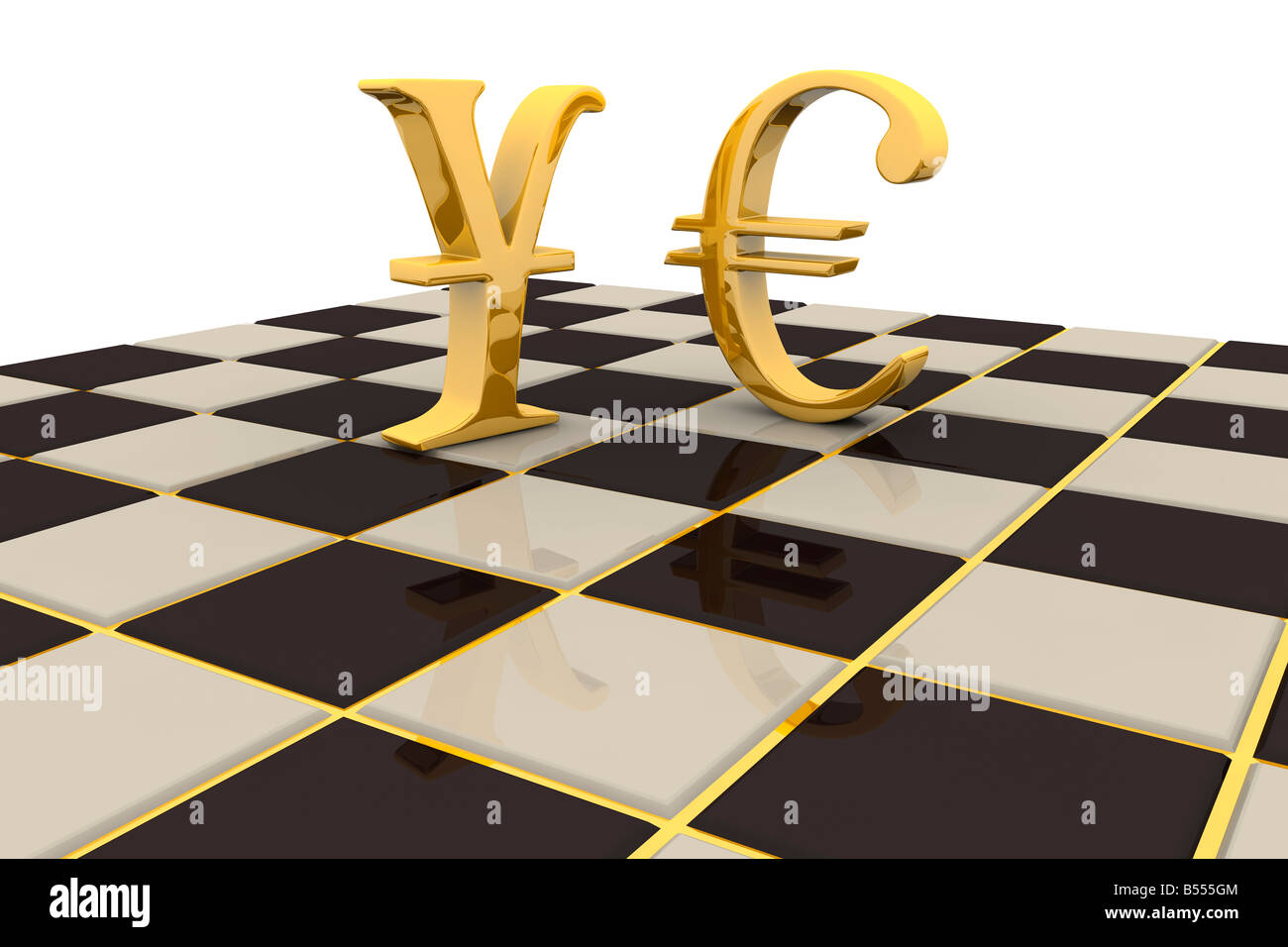 Gold Yen And Euro Currency Symbols Stock Photo - Alamy