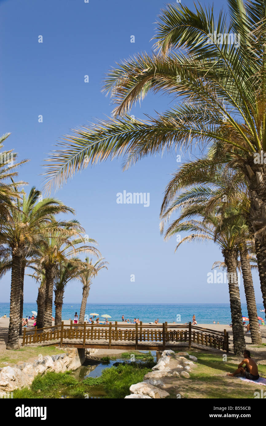 Torremolinos Malaga Province Costa del Sol Spain Playamar beach Stock ...