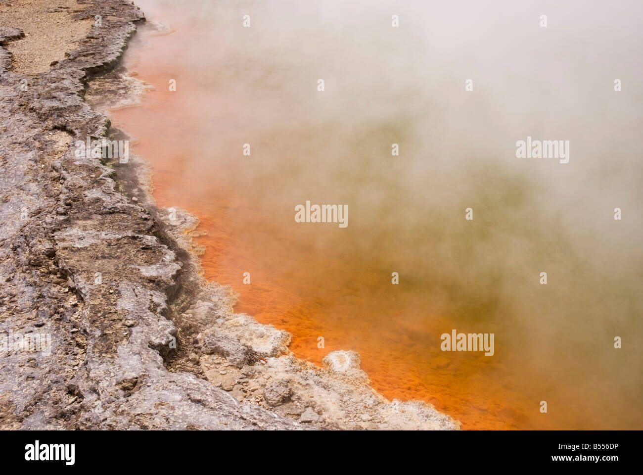 The edge of the champagne pool, Wai-O-Tapu, New Zealand Stock Photo - Alamy