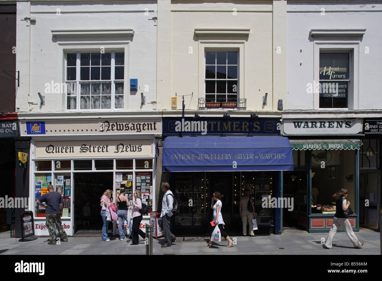 Exeter town center typical houses Devon Great Britain United Kingdom ...