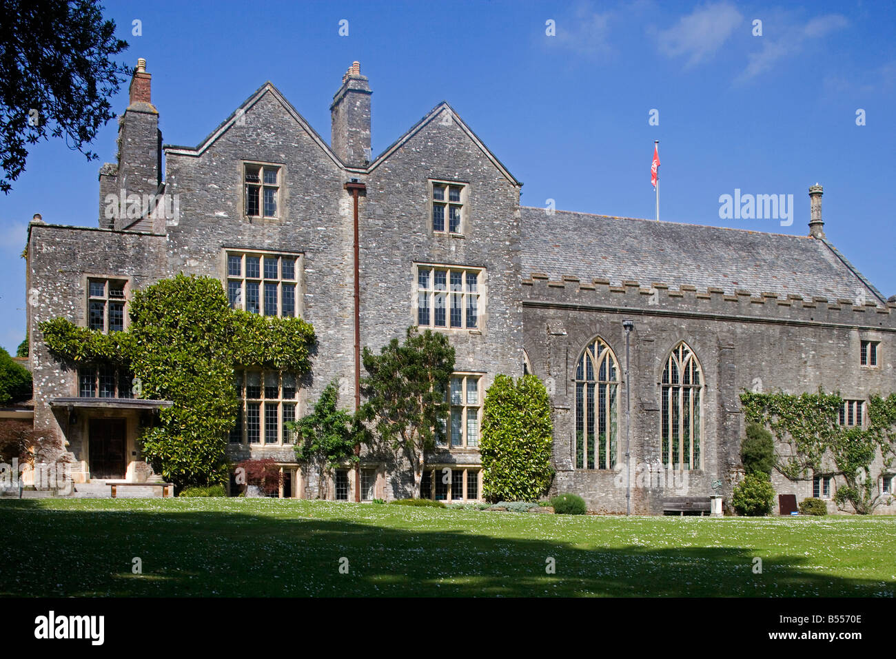 Dartington Hall the Great Hall seen from across the Tiltyard medieval ...