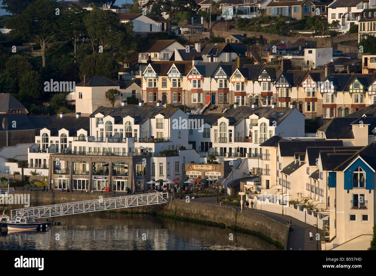 Brixham Fishing Port sea front English Channel typical houses Devon ... Brixham Fishing Port sea front English Channel typical houses Devon ...