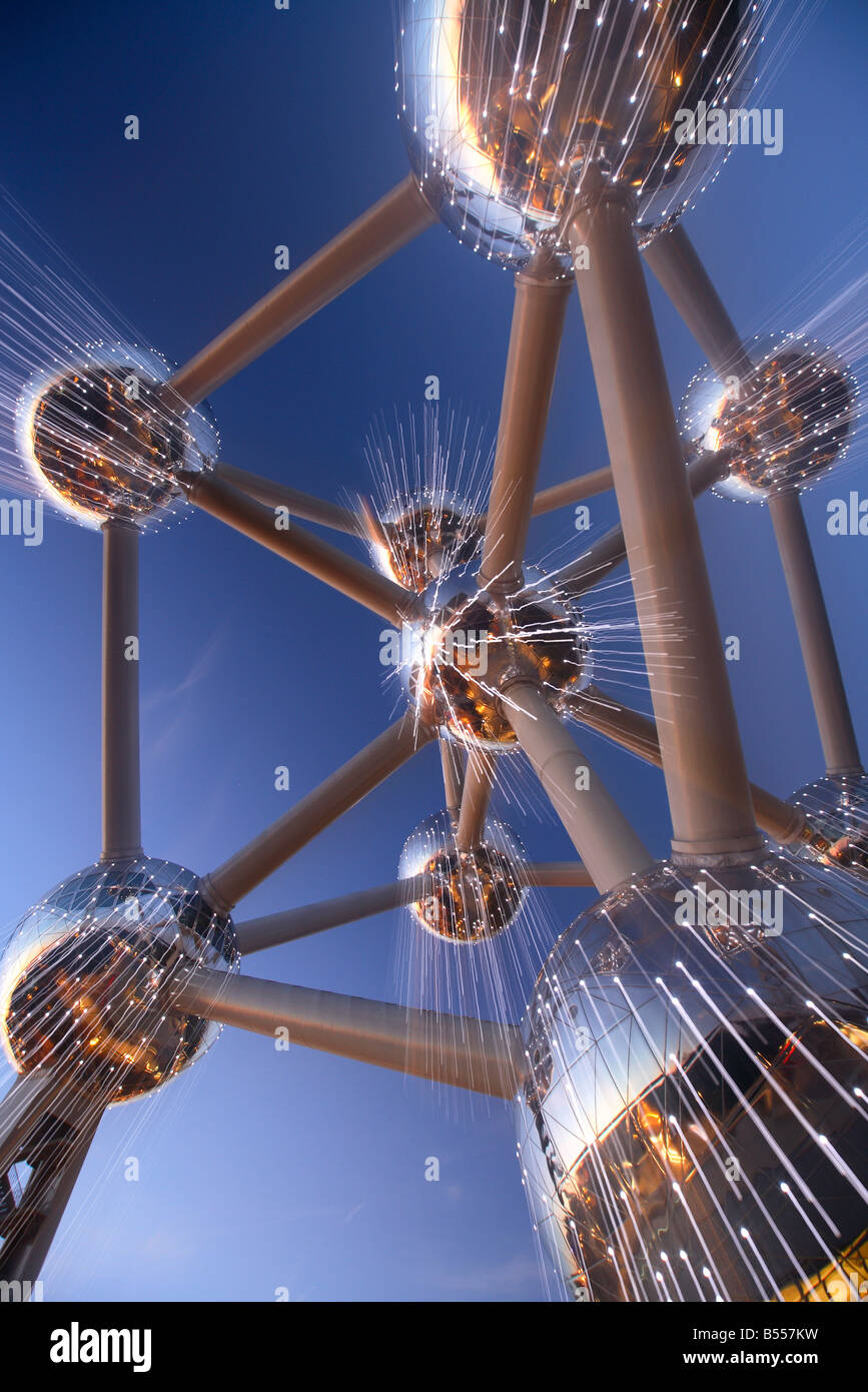 Brussels Belgium Atomium Night Lights High Resolution Stock Photography ...