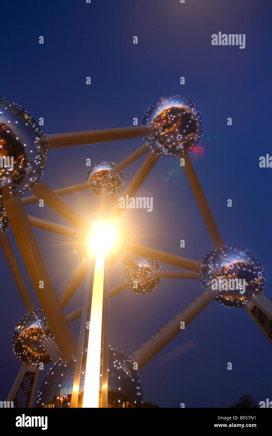 Brussels Belgium Atomium Night Lights High Resolution Stock Photography ...