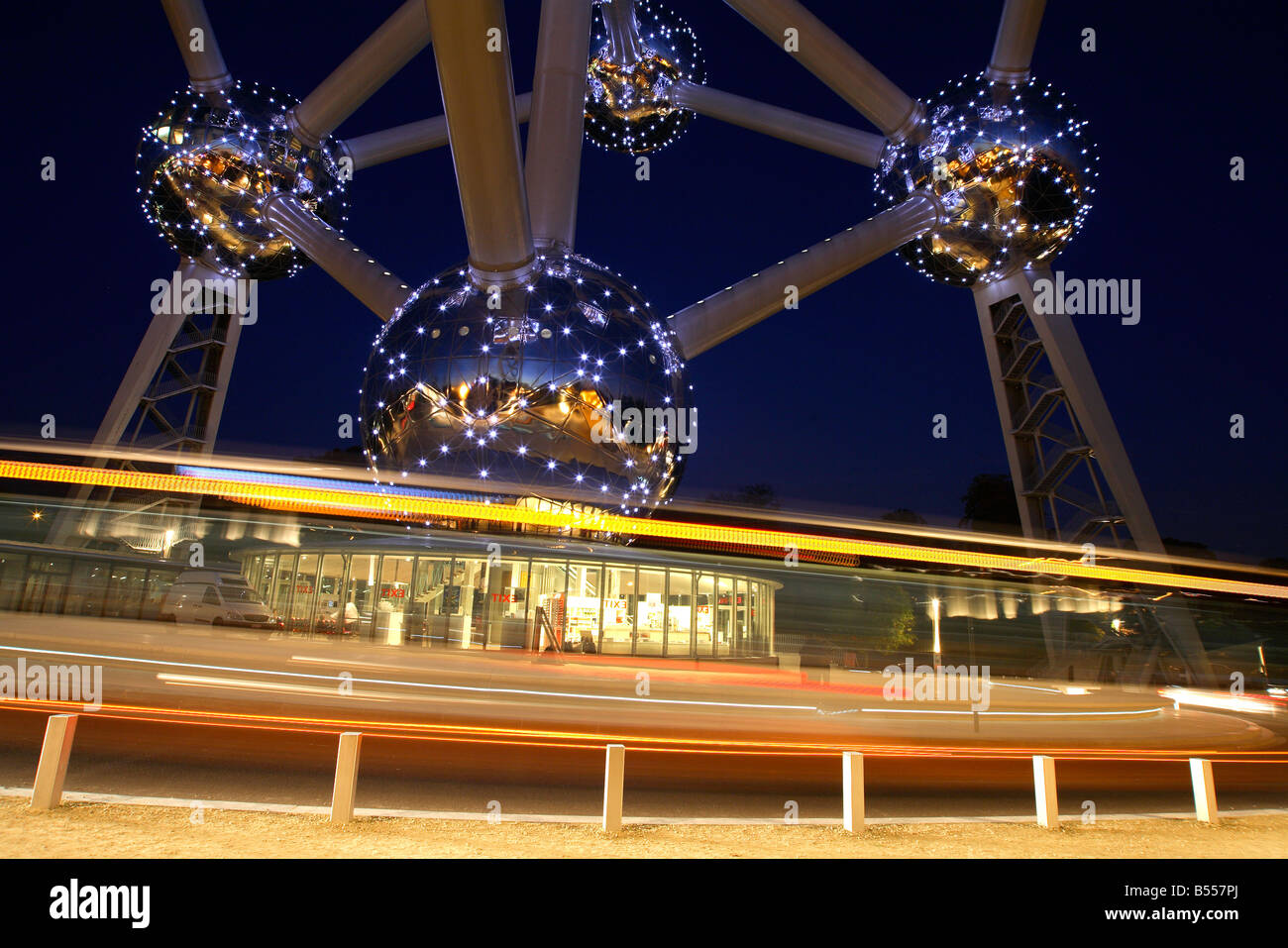 Brussels Belgium Atomium Night Lights High Resolution Stock Photography ...