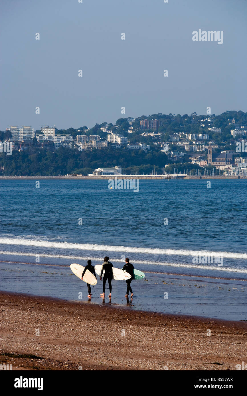 Paignton Tor Bay English Channel beach near Torquay Devon Great Britain ...
