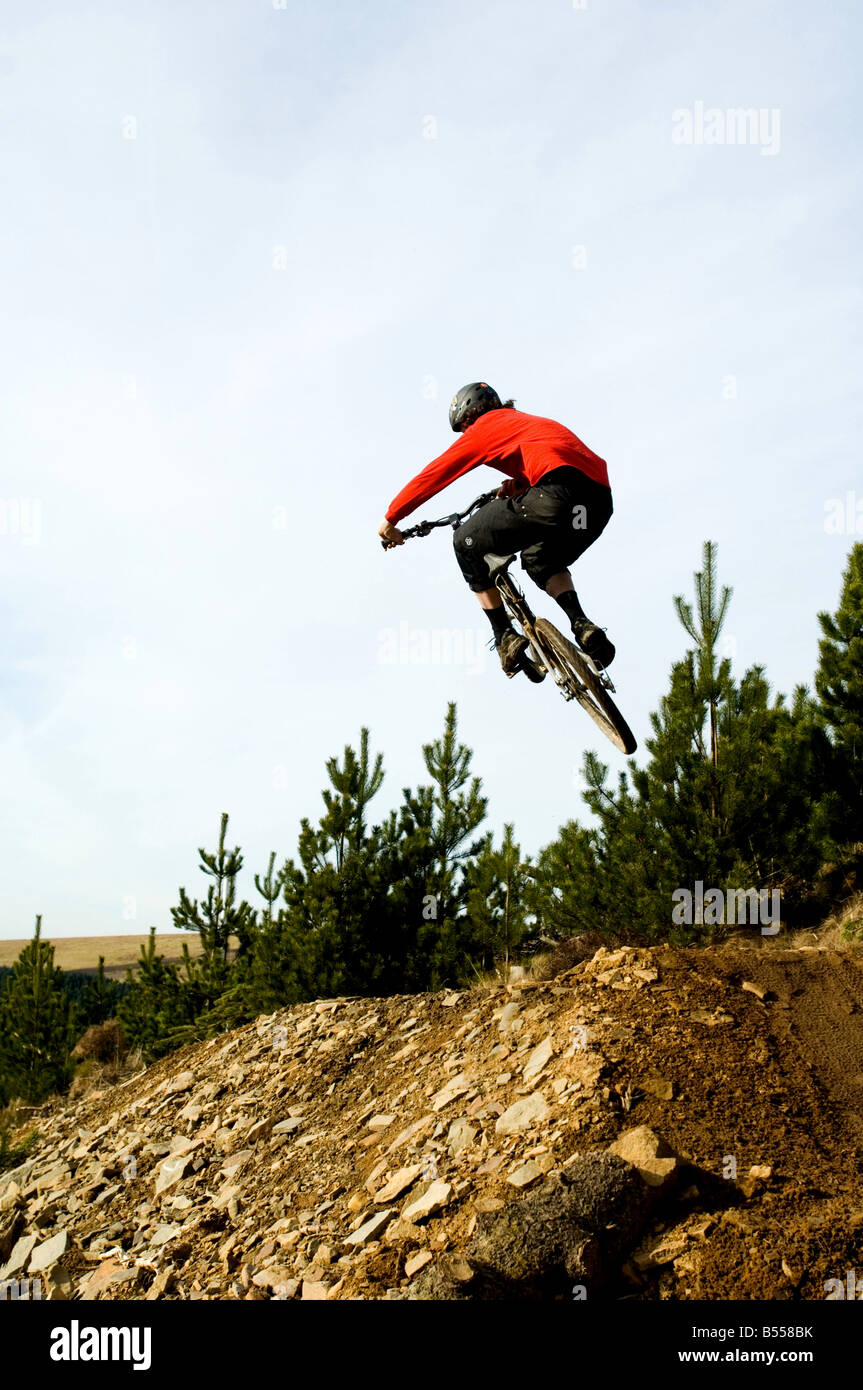 Mountain bike trail rider Glyncorrwg mountain bike recreation park Afan ...