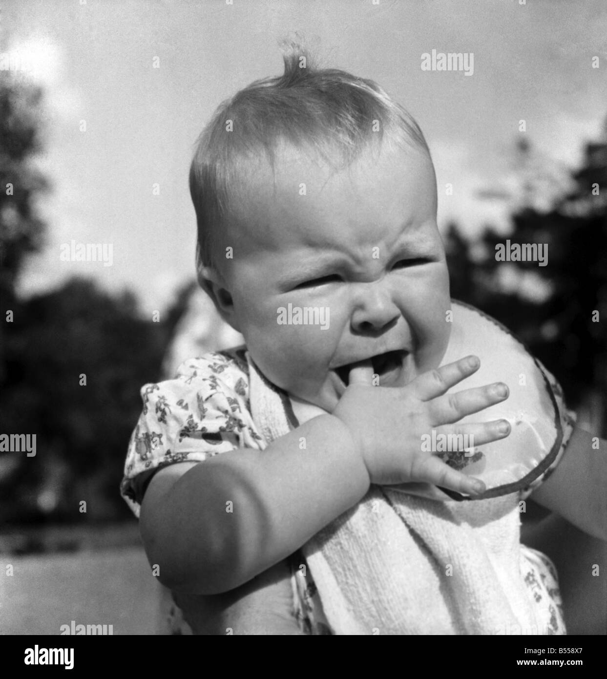 Children: Baby: Expressions: Crying. July 1953 D3848-001 Stock Photo ...