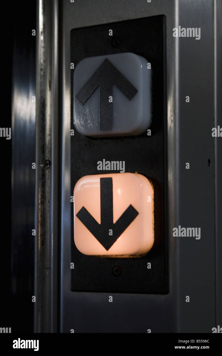 Light indicating that an elevator is going down Stock Photo - Alamy