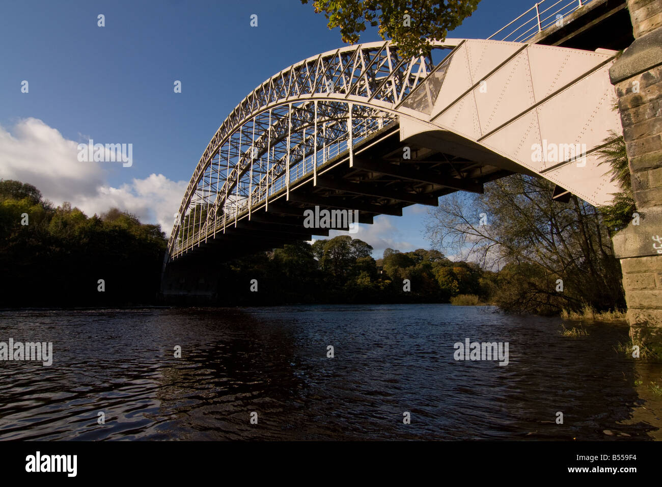 Wylam Railway Bridge, also known locally as Points Bridge, Half-moon ...