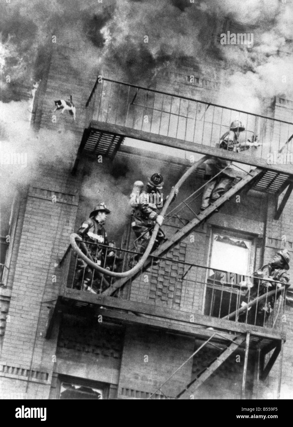 Flying firemen hi-res stock photography and images - Alamy