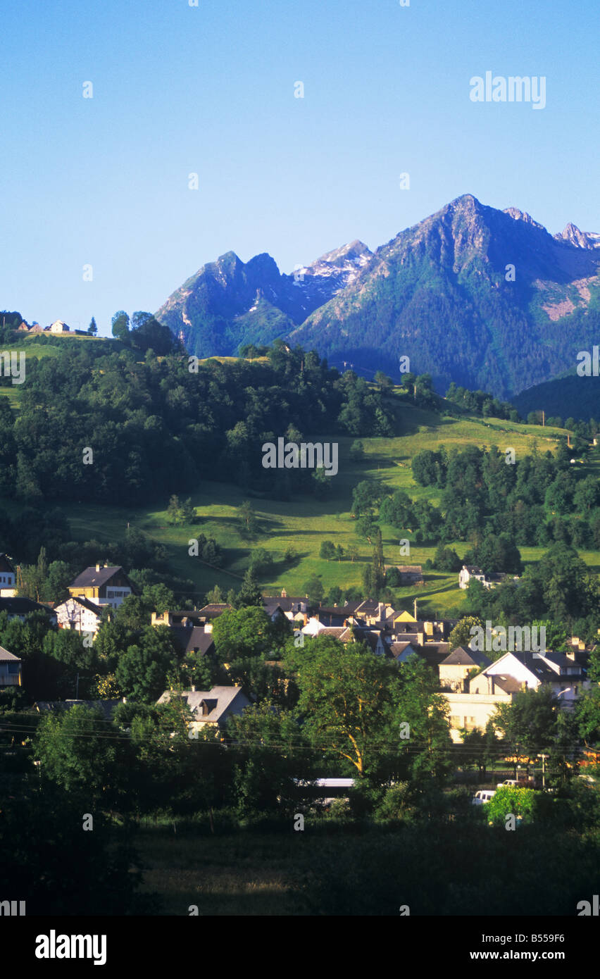 Sunlit valley in the French Pyrenees Stock Photo - Alamy
