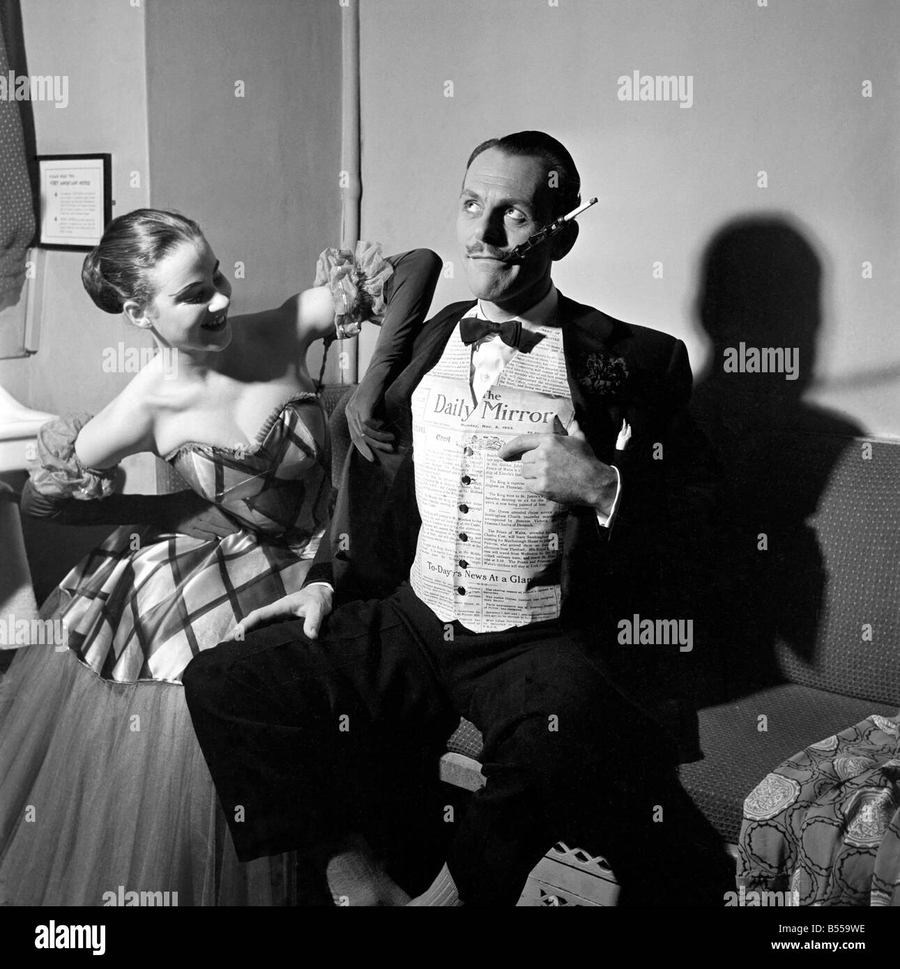 Terry Thomas tries out the Daily Mirror designed waistcoat at the ...