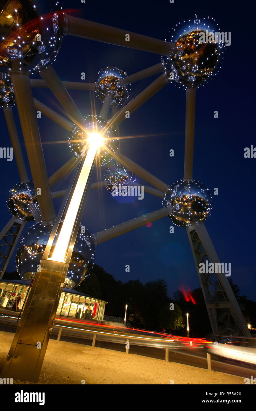 Brussels Belgium Atomium Night Lights High Resolution Stock Photography ...