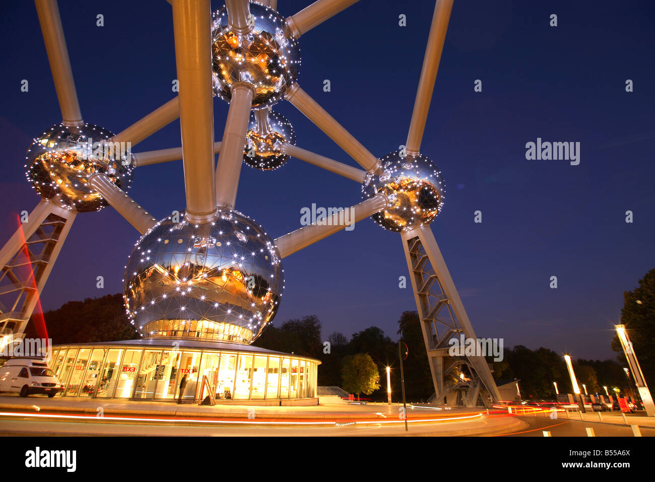 Brussels Belgium Atomium Night Lights High Resolution Stock Photography ...