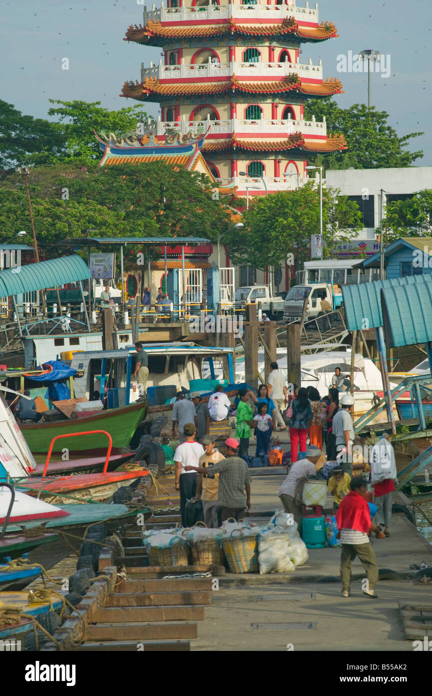 The ferry harbour at Sibu on the Rejang River Sarawak Malaysia Stock ...