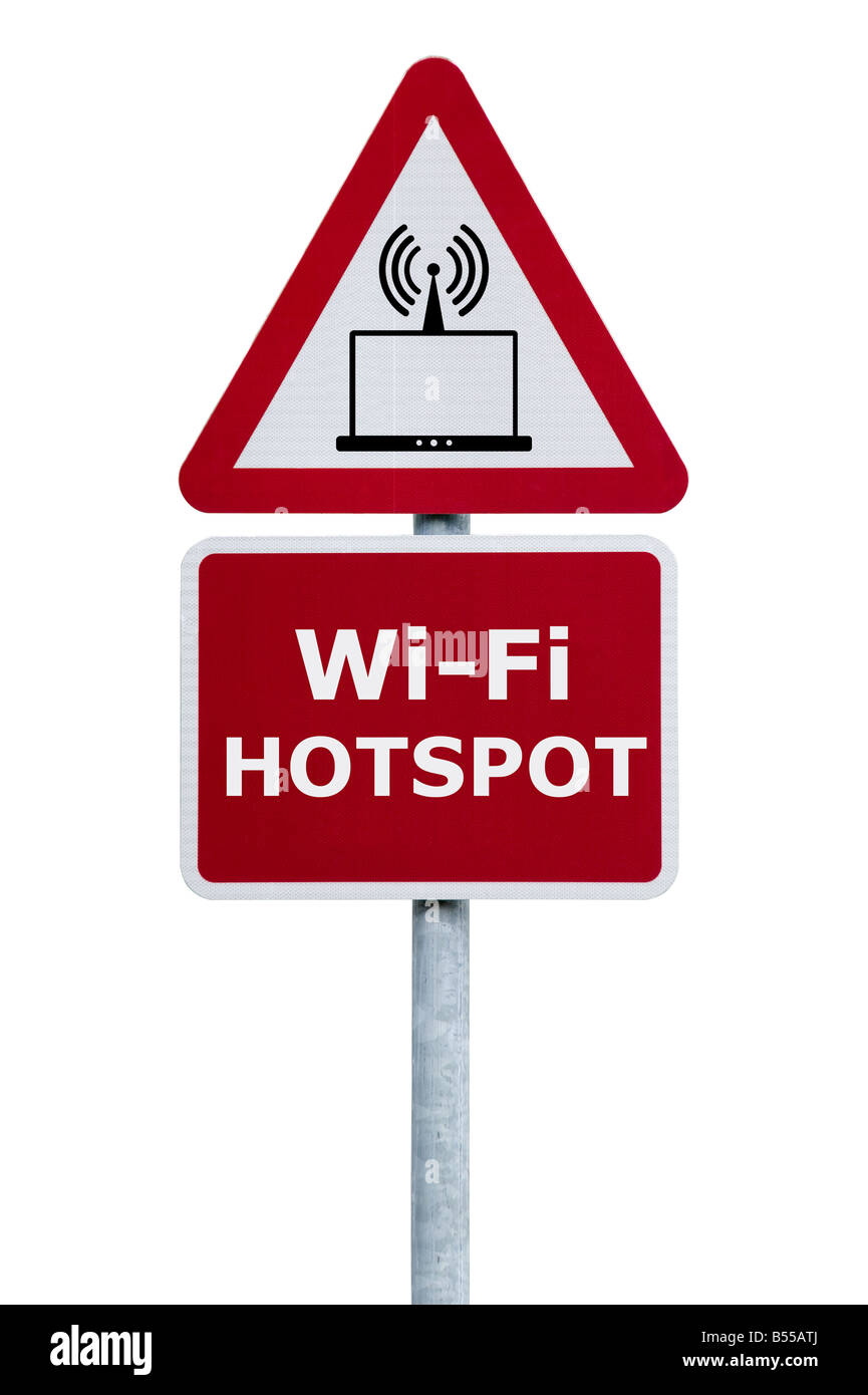 WiFi Hotspot sign cut out Stock Photo - Alamy