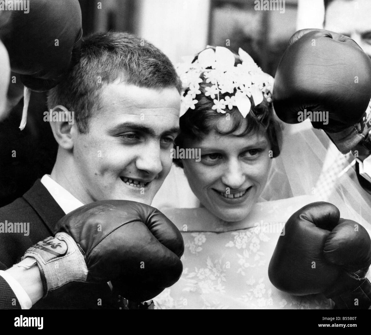 Boxing gloves bride and groom Black and White Stock Photos & Images - Alamy
