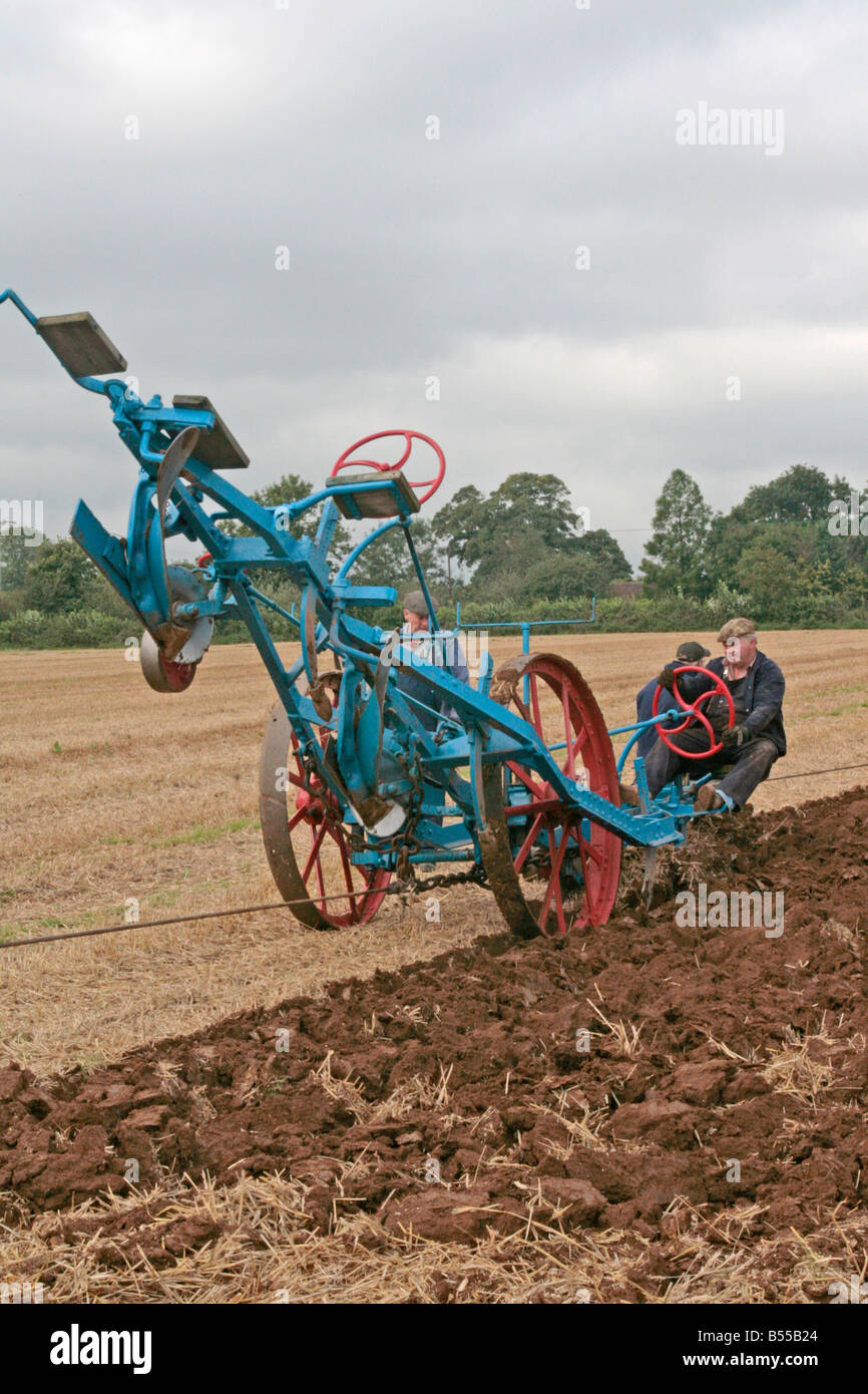 1870 Balance Plough operated between two Steam Traction engines with a ...