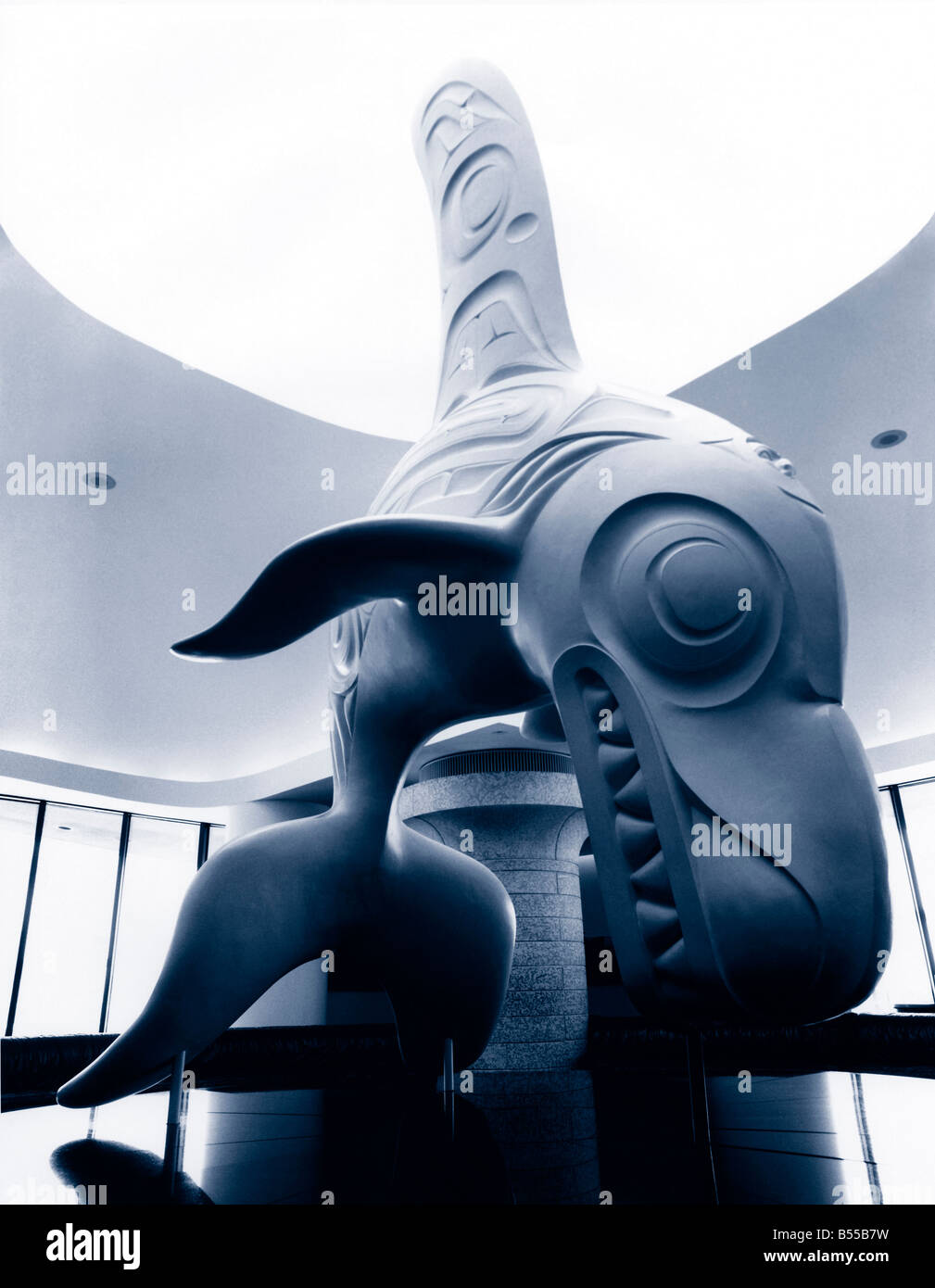 A large whale sculpture at the Museum of Civilization in Hull, Quebec ...