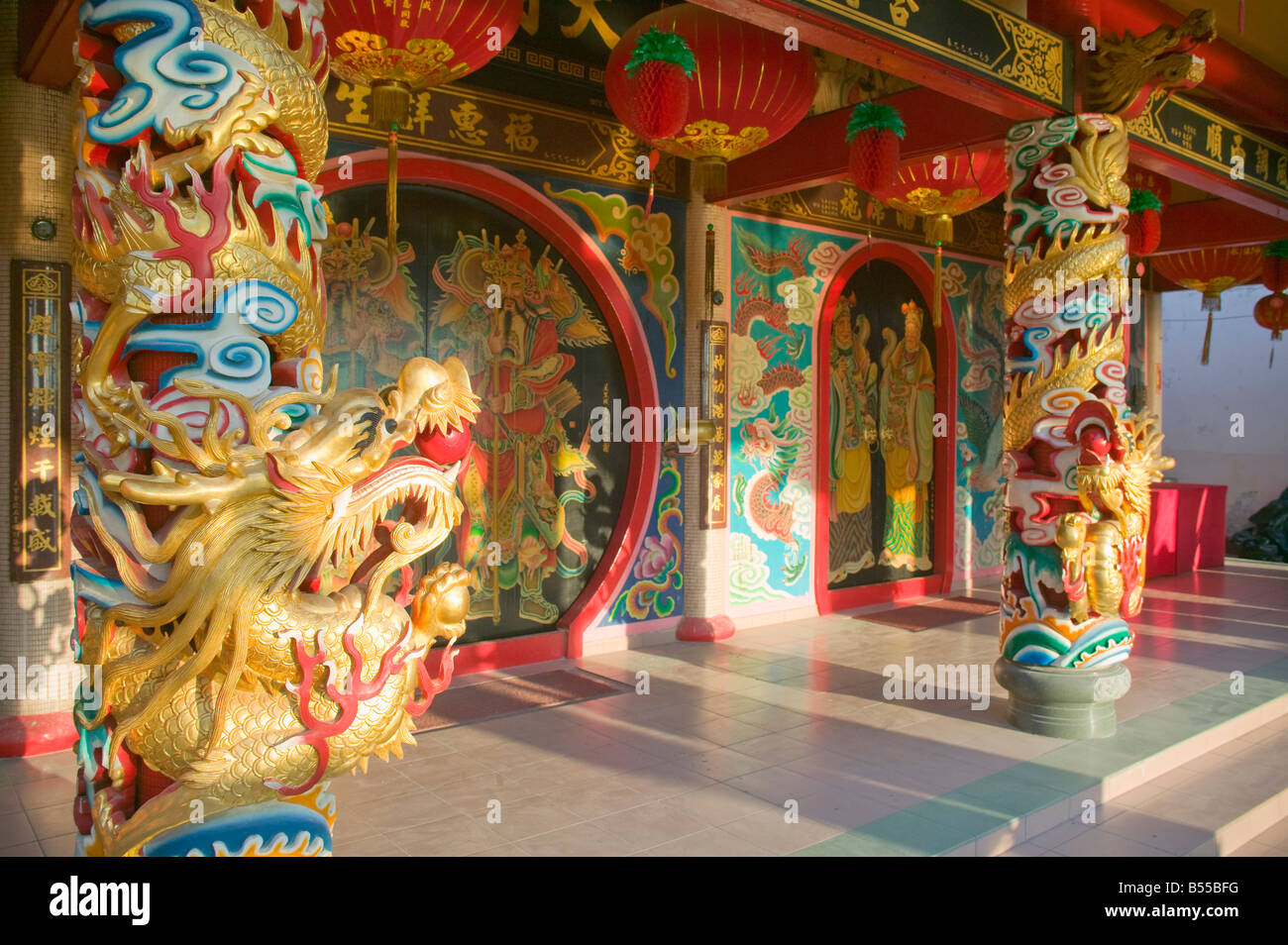 The facade of Tua Pek Kong a Chinese Taoist temple in Miri Sarawak ...