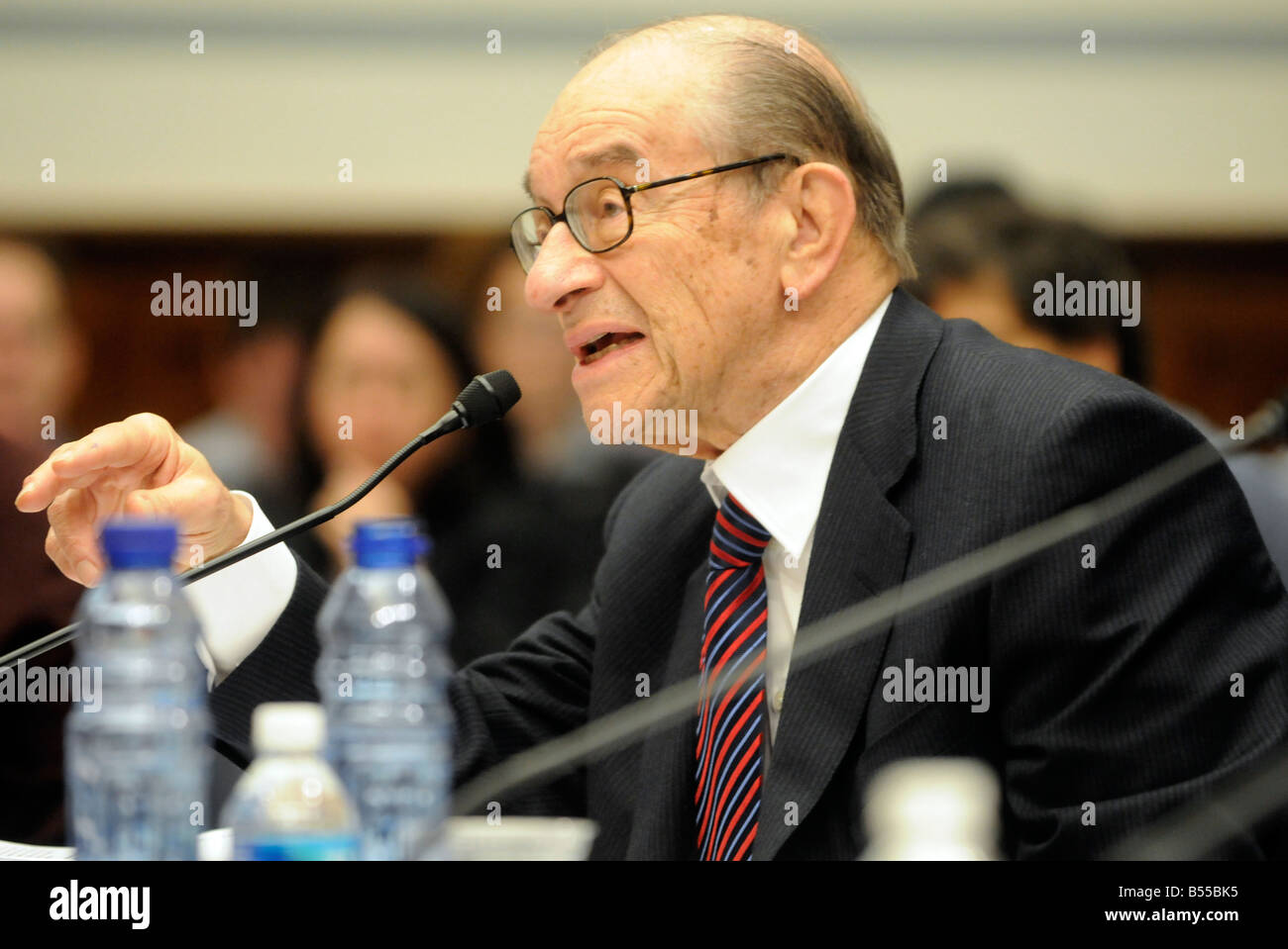 Former Federal Reserve Chairman Alan Greenspan speaks before the House ...