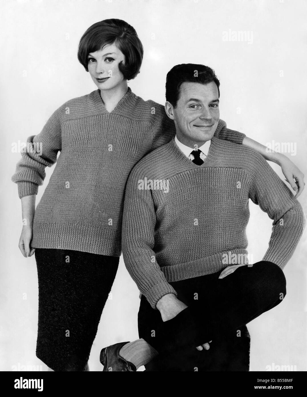 Clothing: Fashion: Knitwear. Couple wearing matching jumpers. October ...