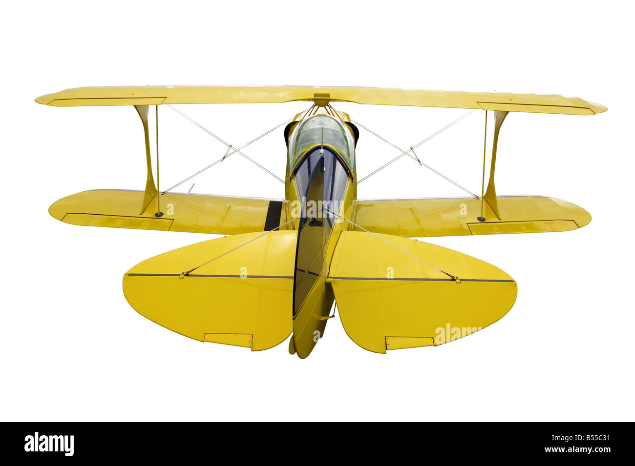 Rear yellow biplane Stock Photo - Alamy