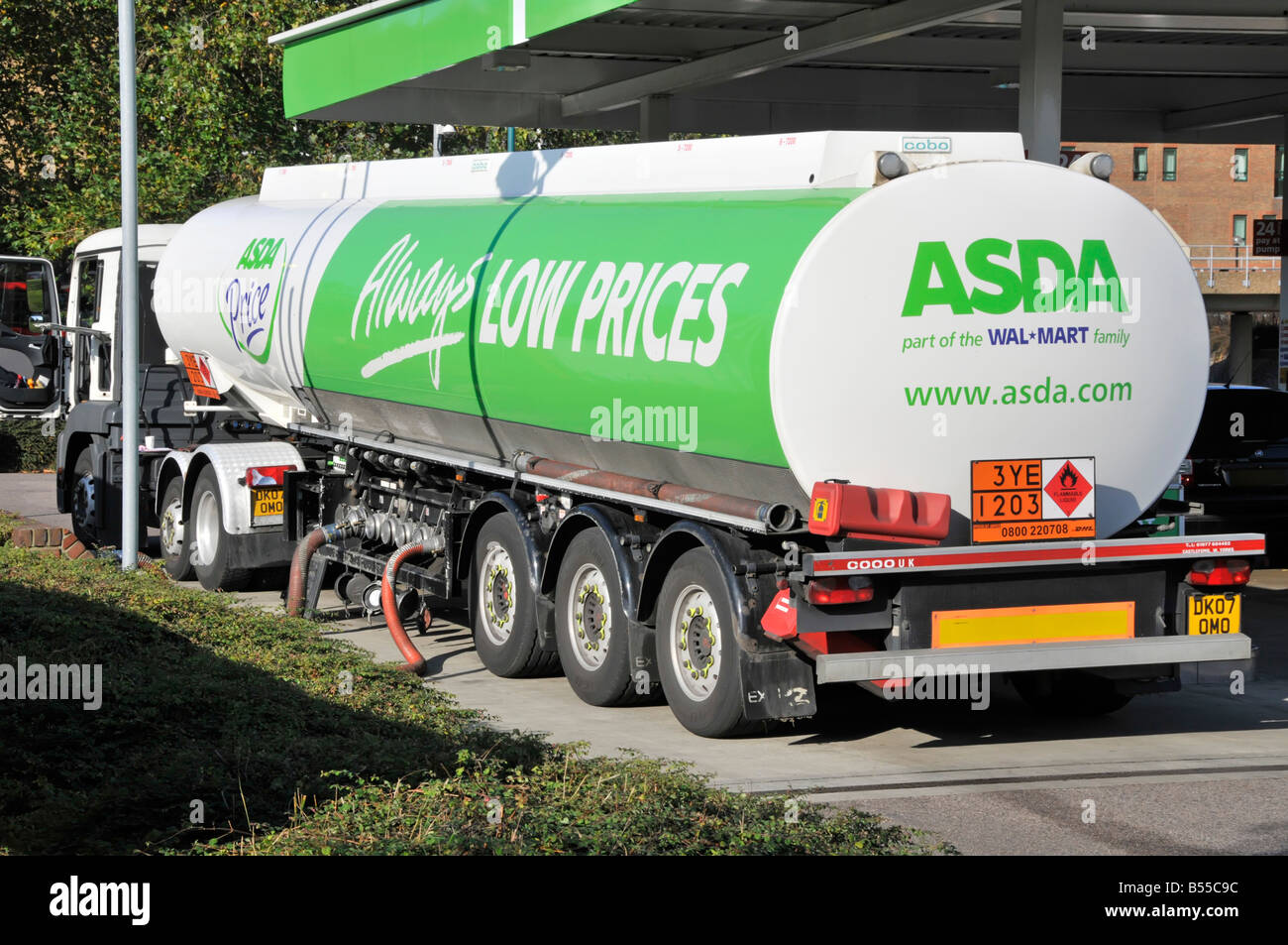 Asda supermarket 24 hour petrol filling station hgv lorry truck ...