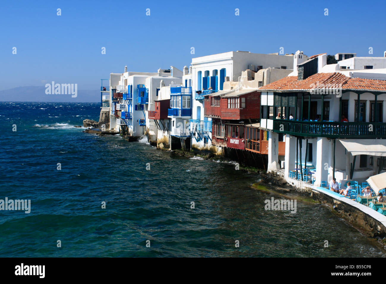 Little Venice Mykonos Greek Cyclades Island Greece Stock Photo - Alamy