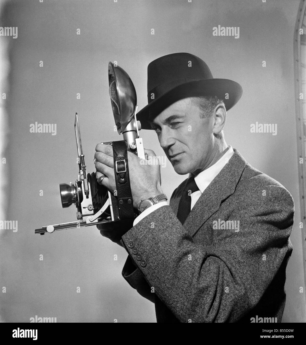 Press Photographers pose with their camera's. October 1953 D6382 Stock ...
