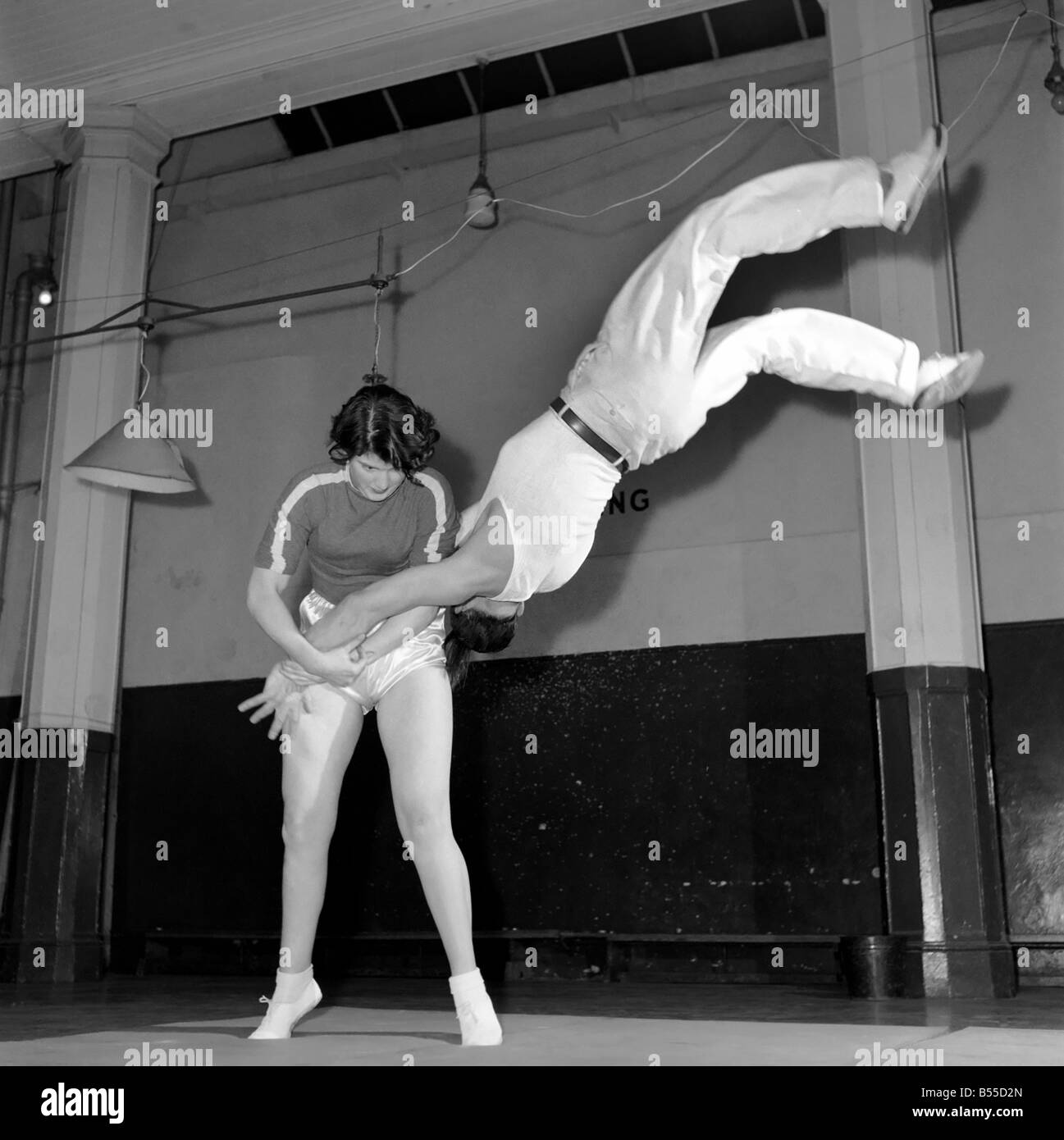 Ruby miller (16) being trained by Mickey Wood in judo, self defence and ...