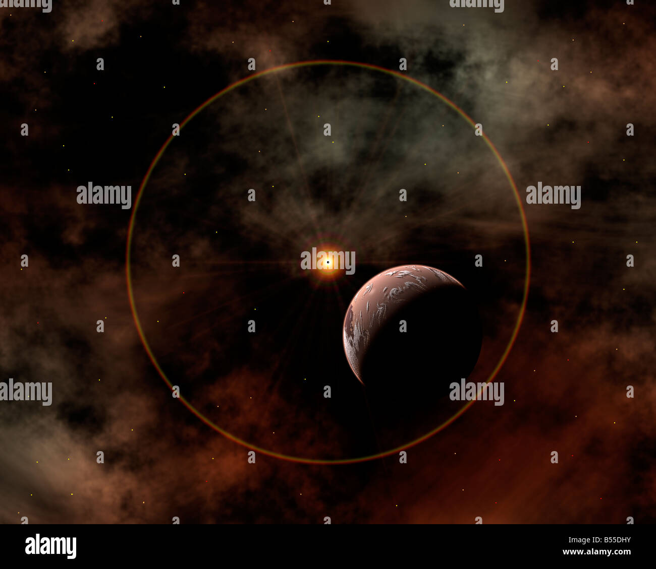 Star Rings.Halos Forming Around Distant Stars Stock Photo - Alamy