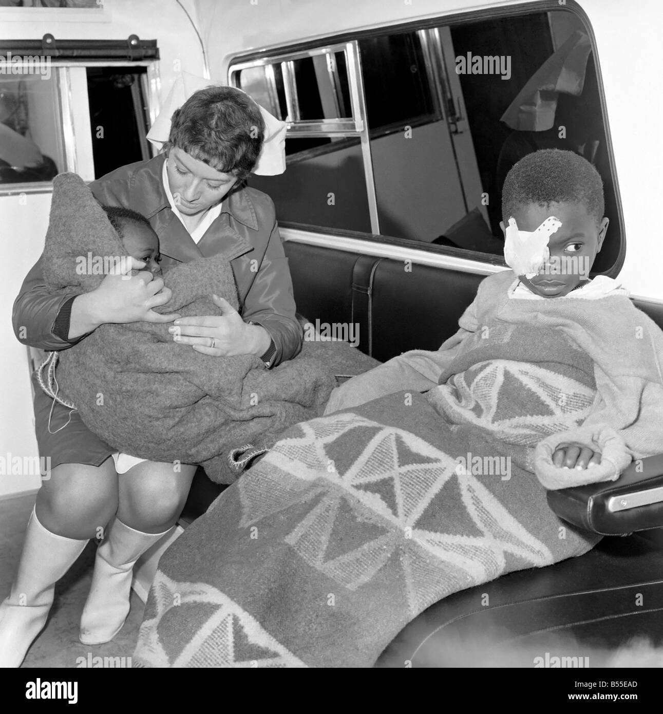 Five sick biafran children who have fled their war torn home arrived in ...